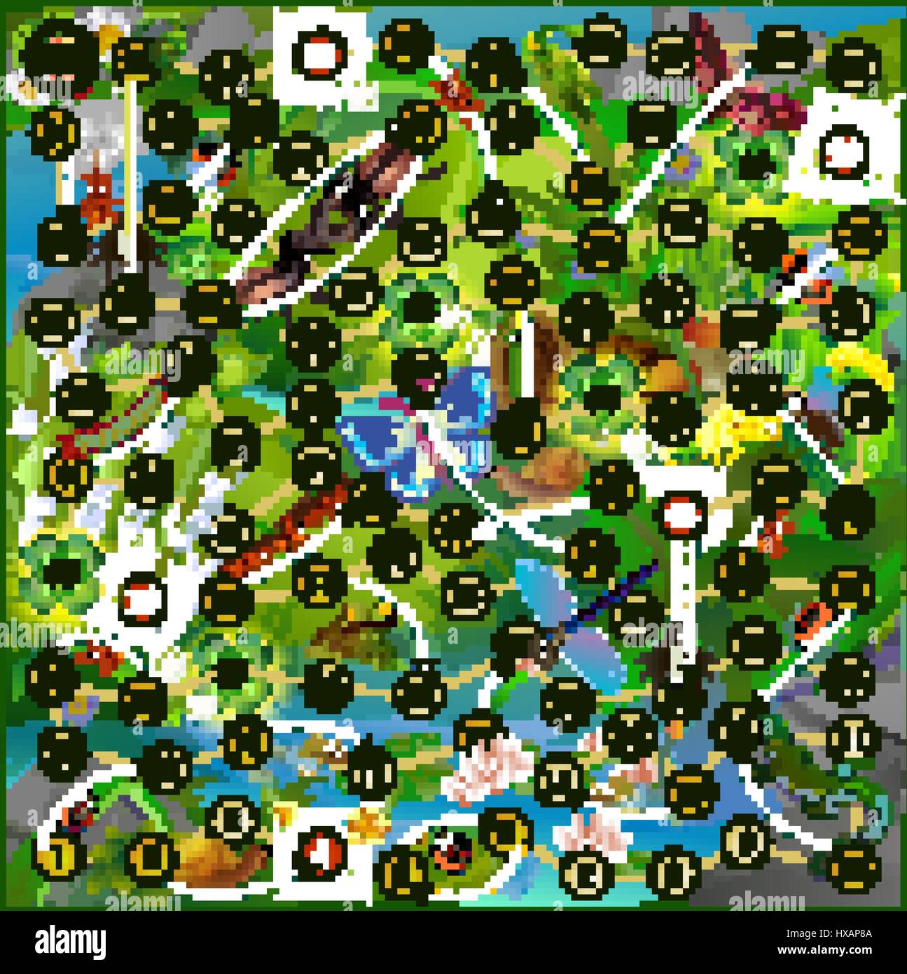 Vector illustration of board game for children. board game insect life ...