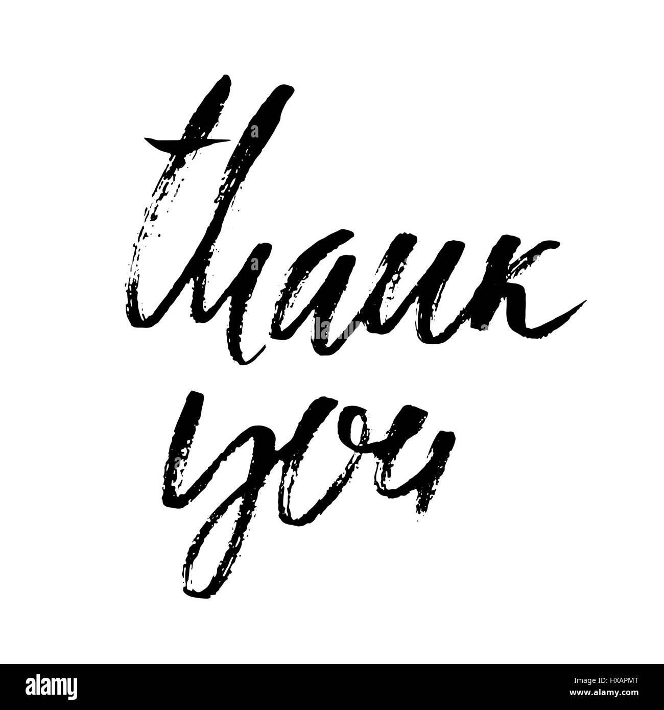 Thank You handwritten inscription. Hand drawn lettering. Thanks card ...