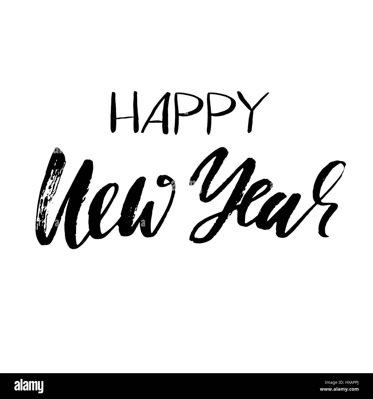 Happy new year typography text Cut Out Stock Images & Pictures - Alamy
