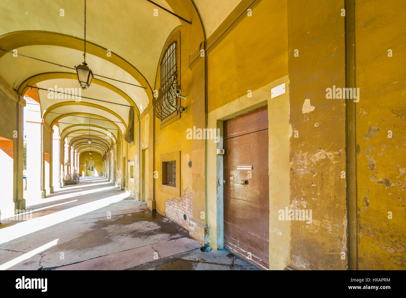 ancient buildings on street of Modena in Italy Stock Photo - Alamy