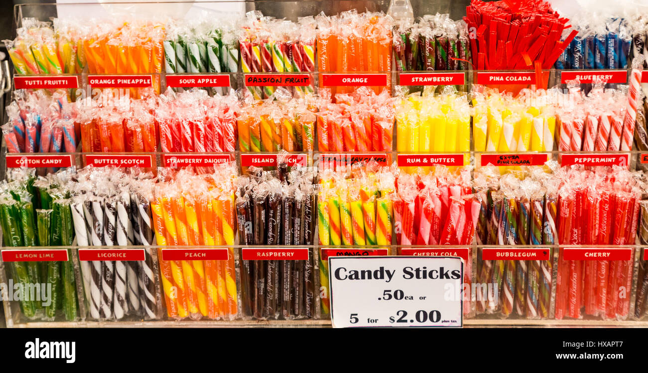 Colorful Candy Sticks in a Country Store Stock Photo - Alamy