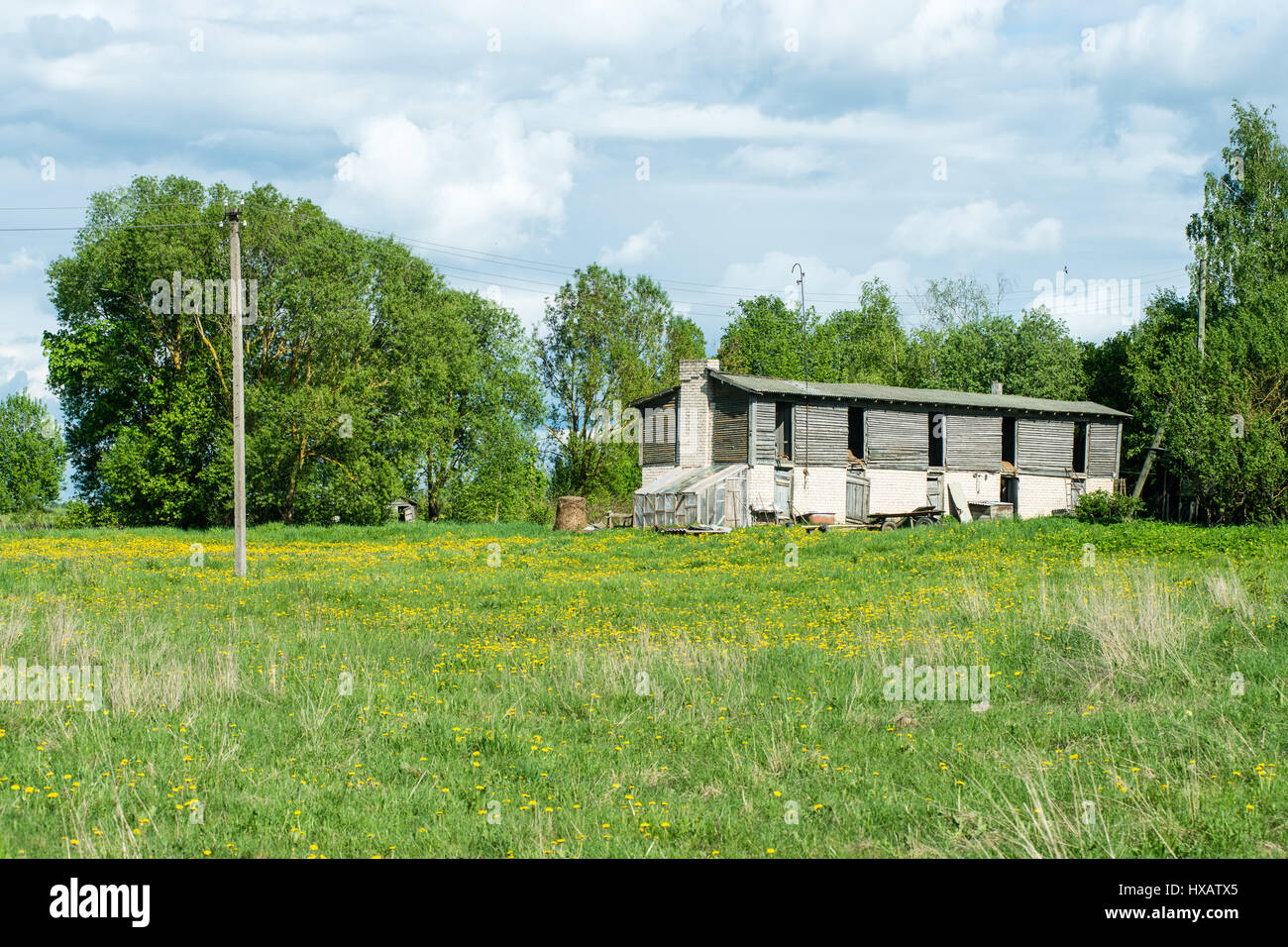 countryside buildings in summer in small village Stock Photo - Alamy