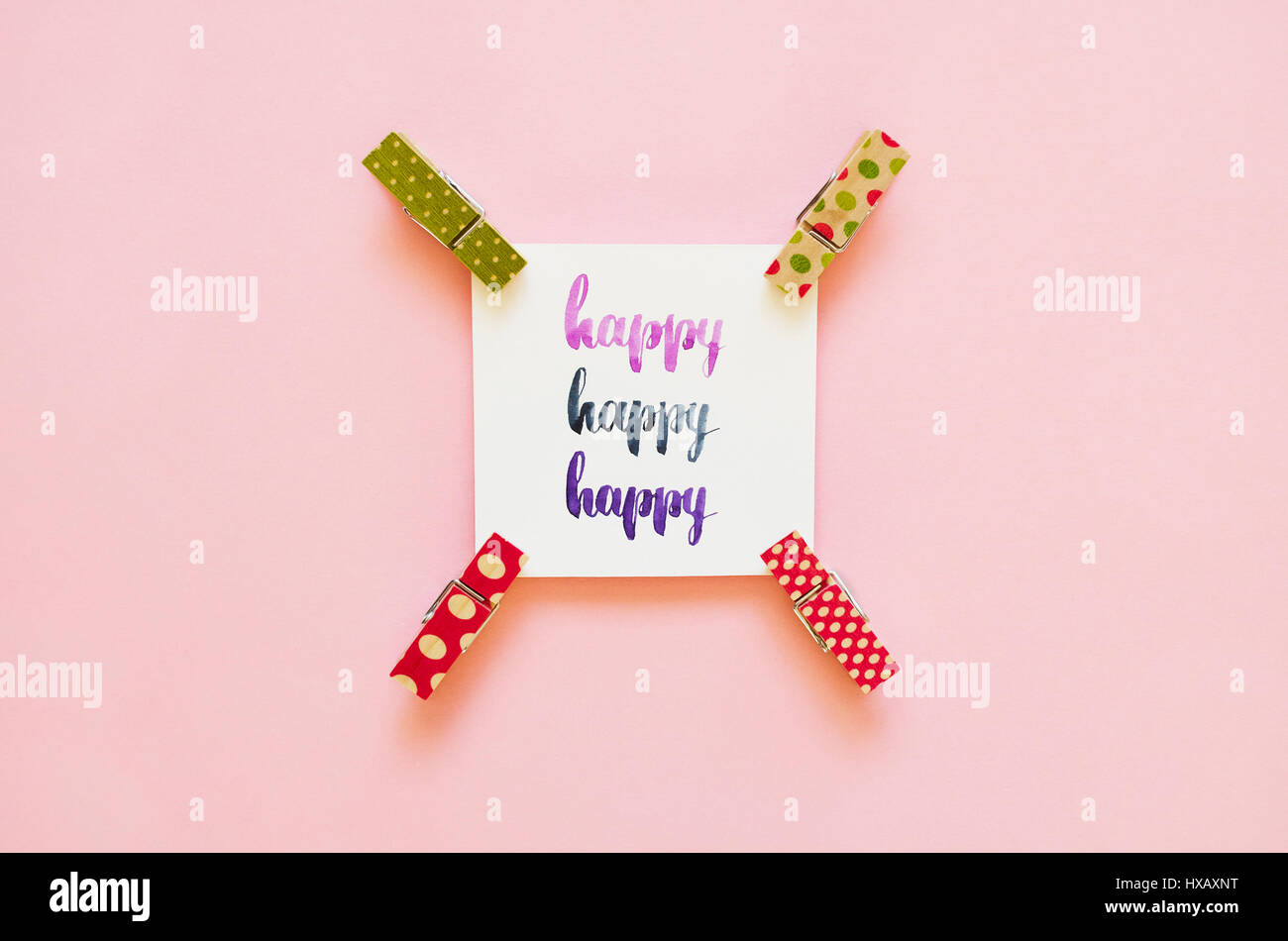 Happy handwritten with watercolor in calligraphy style, miniature ...