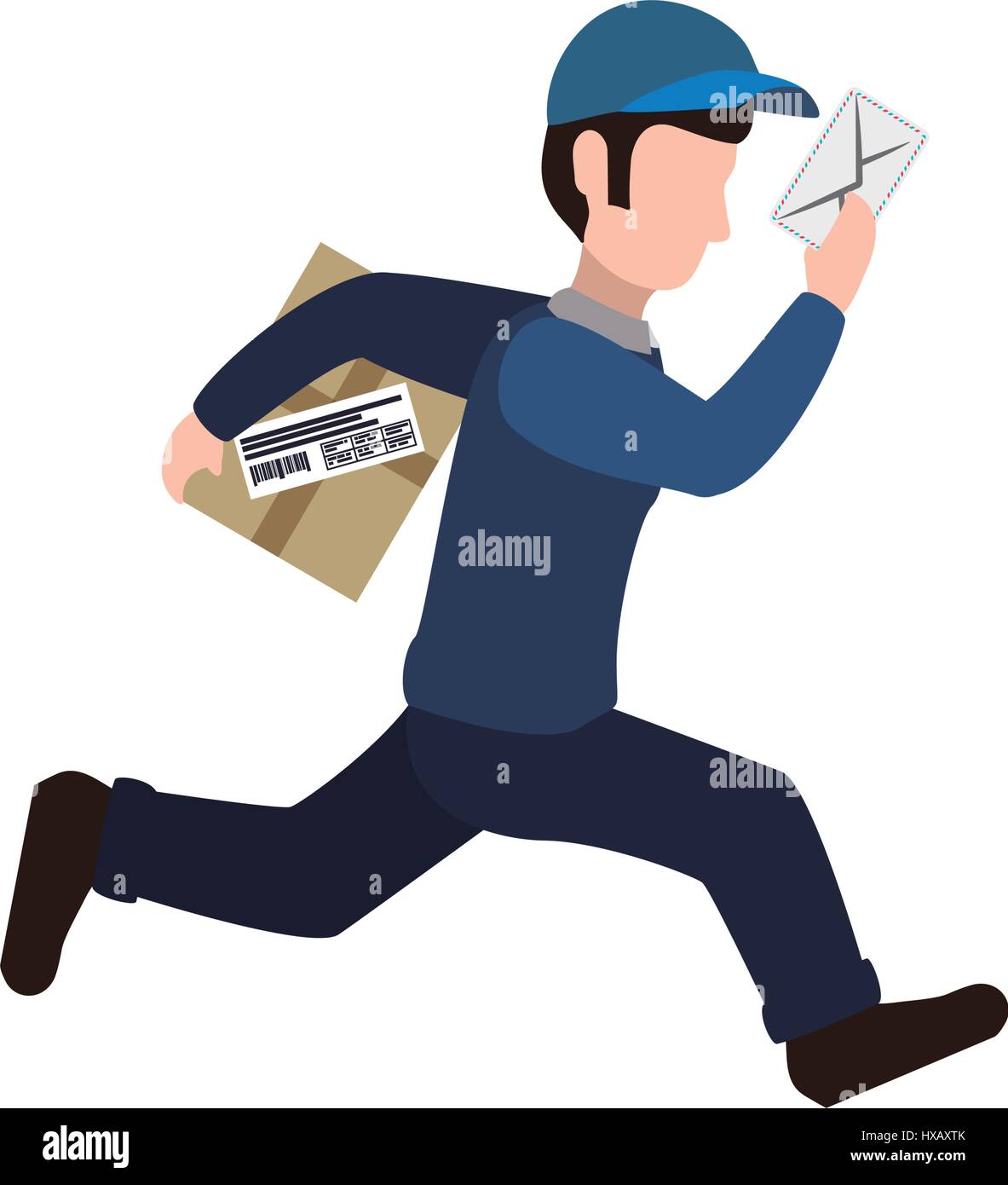 Cartoon character mail running hi-res stock photography and images - Alamy