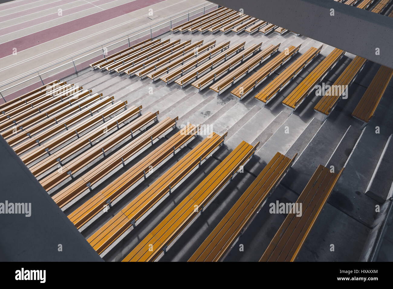 Wooden stadium seating hi-res stock photography and images - Alamy