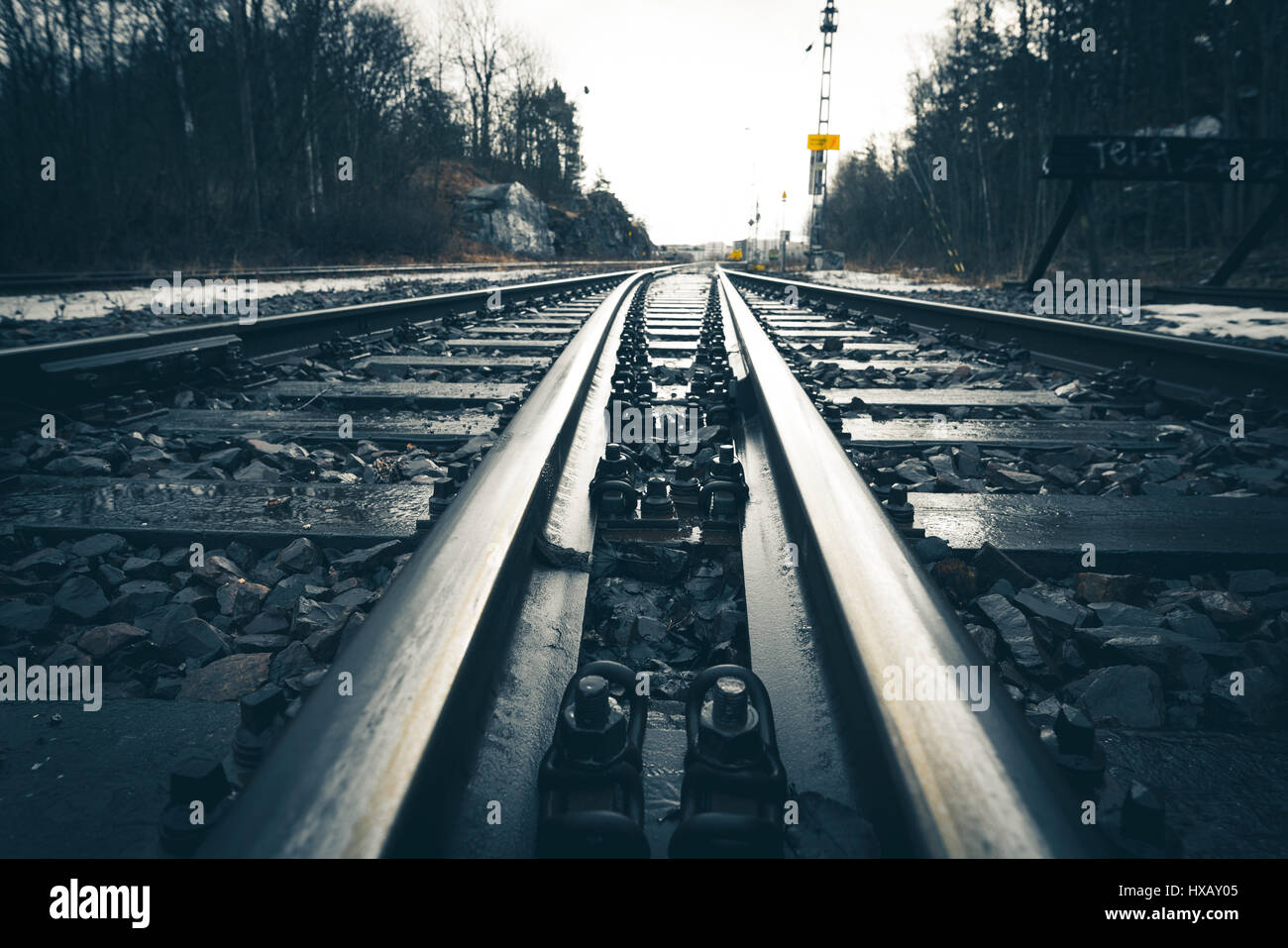 Wet railroad tracks hi-res stock photography and images - Alamy