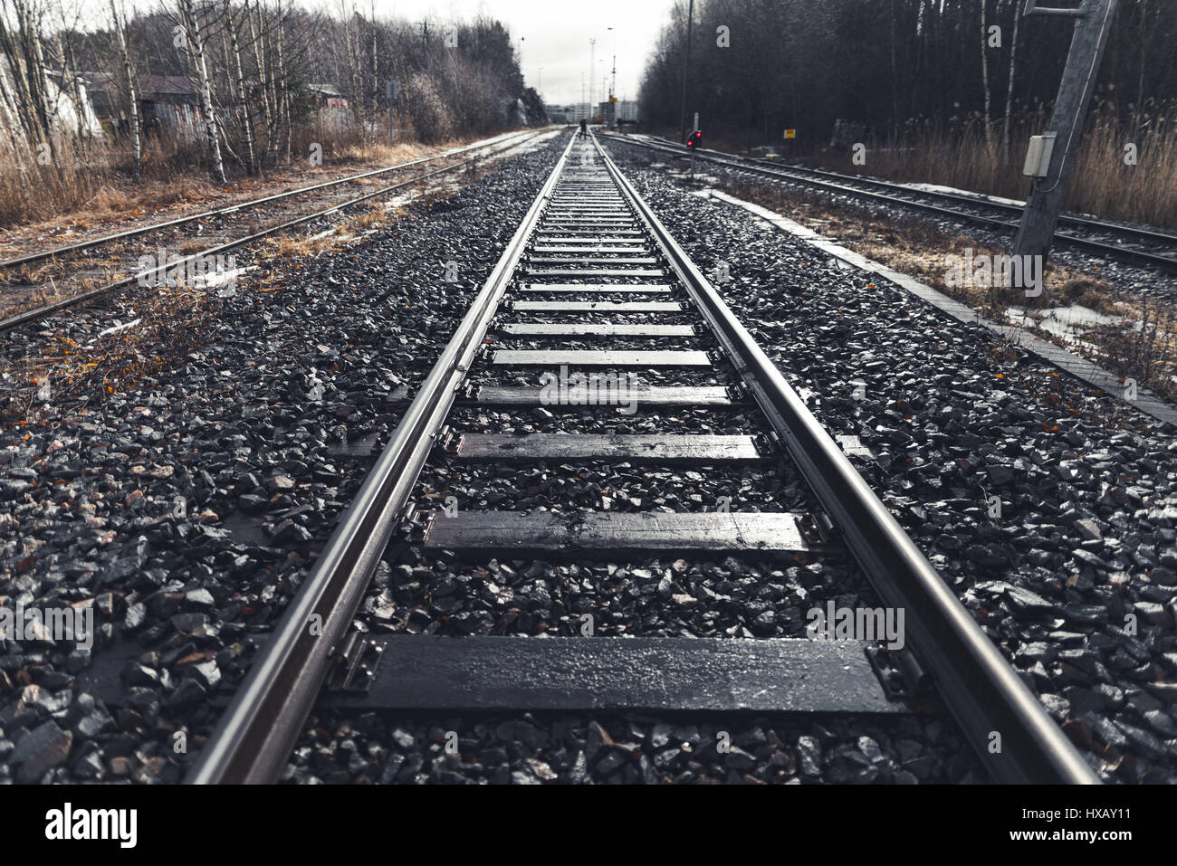 Wet railroad tracks hi-res stock photography and images - Alamy