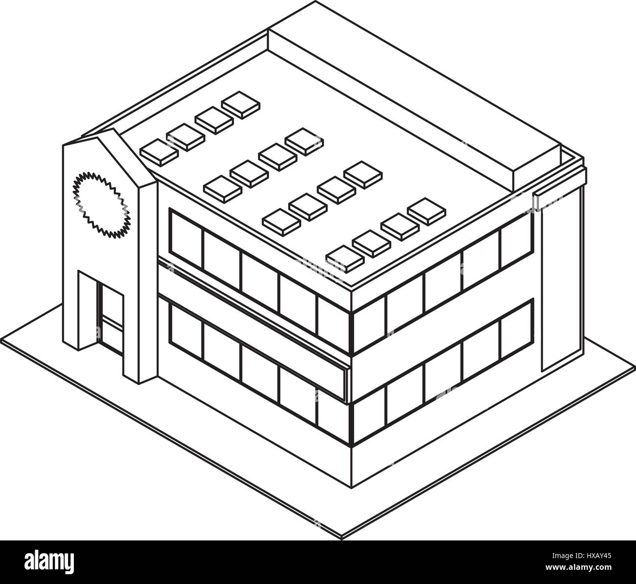 Shop building icon isometric Black and White Stock Photos & Images - Alamy
