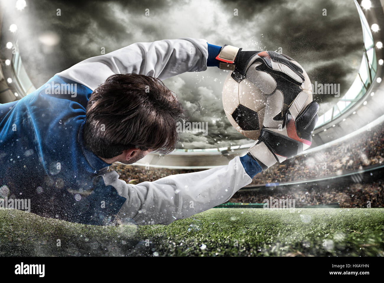 Goalkeeper catches ball goal hi-res stock photography and images - Alamy