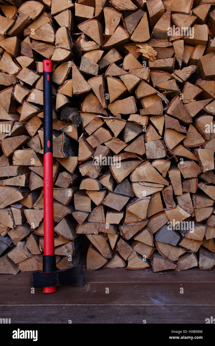 Wood fire fuel firewood chop axe hi-res stock photography and images ...