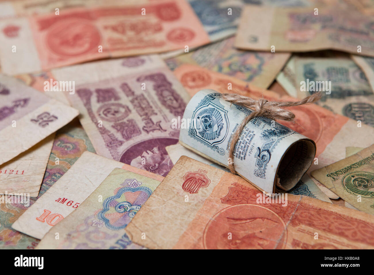 Several old Soviet banknotes Stock Photo - Alamy