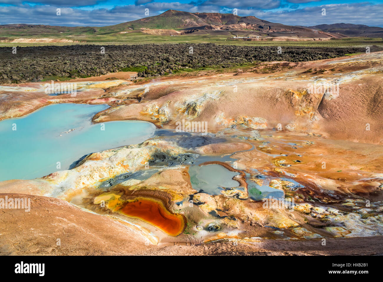 Colorful ground full of minerals on volcanic mountain, Iceland Stock ...