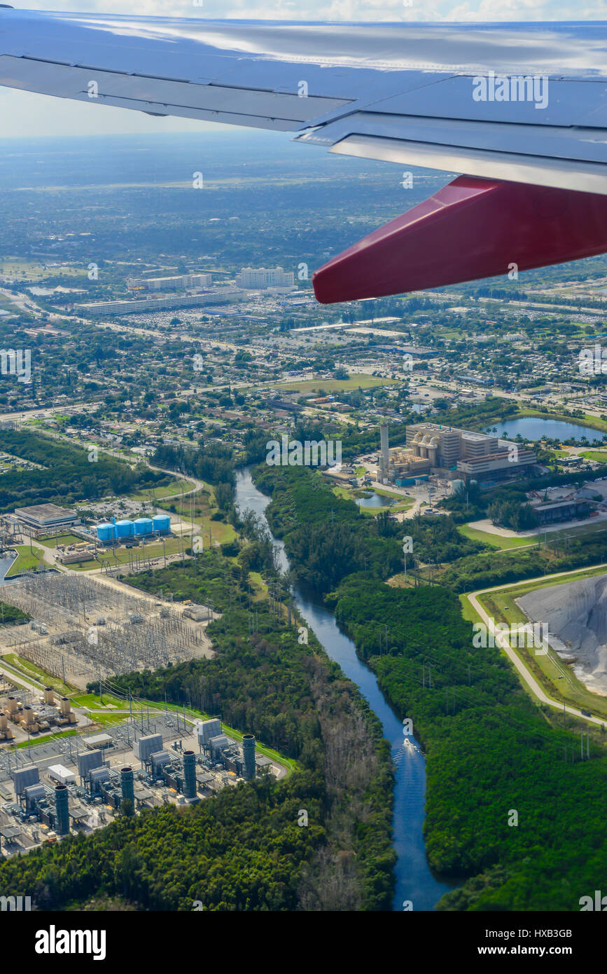 Plane Above River