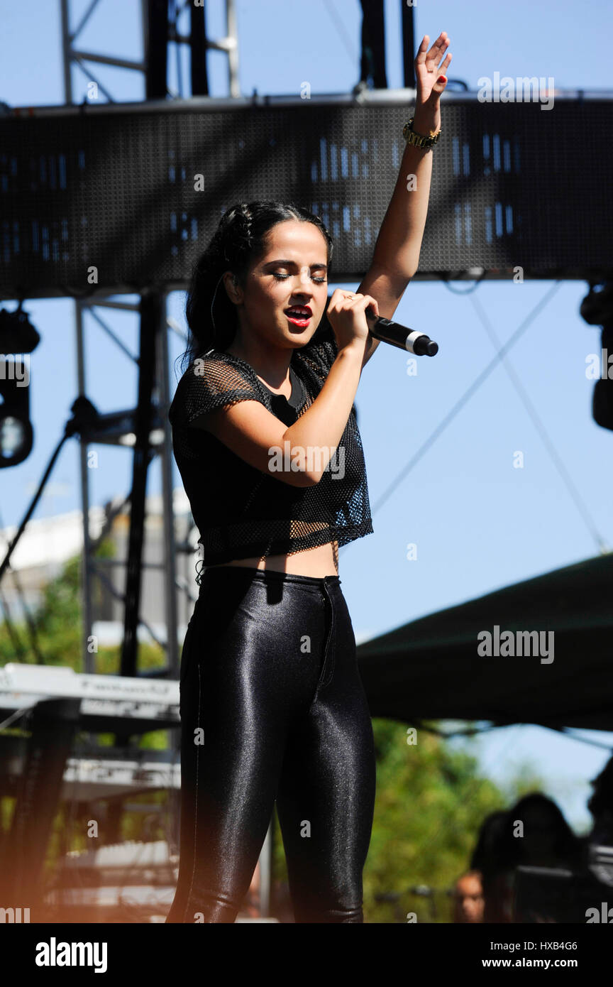 Singer Becky G performs on stage during Univision Radio's 2014 Uforia ...