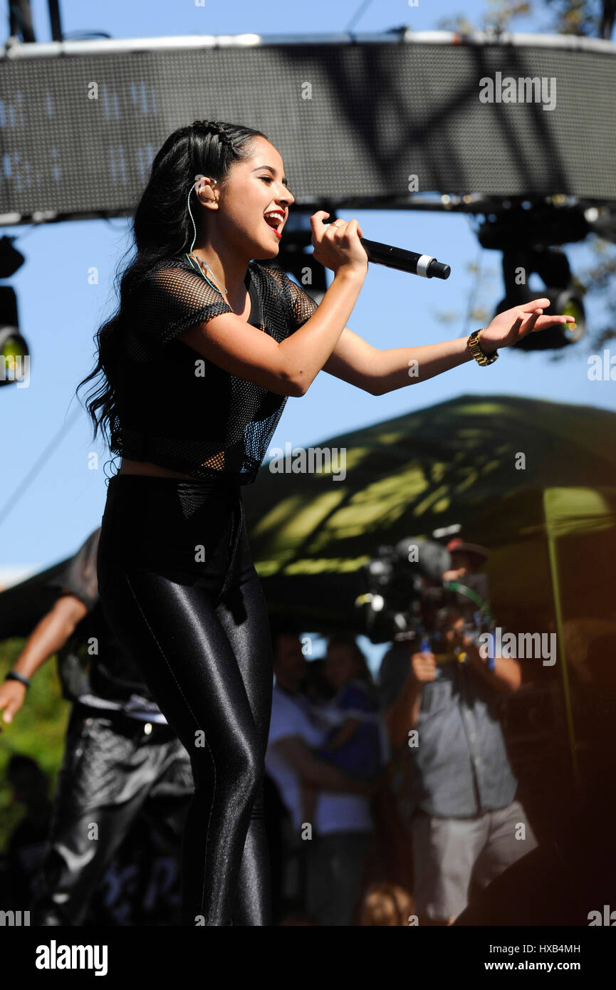 Singer Becky G performs on stage during Univision Radio's 2014 Uforia ...