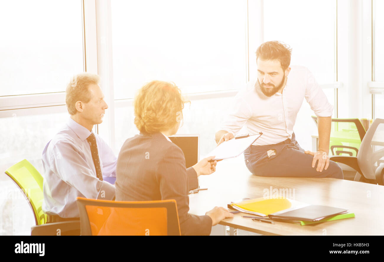 Job interview in office Stock Photo - Alamy