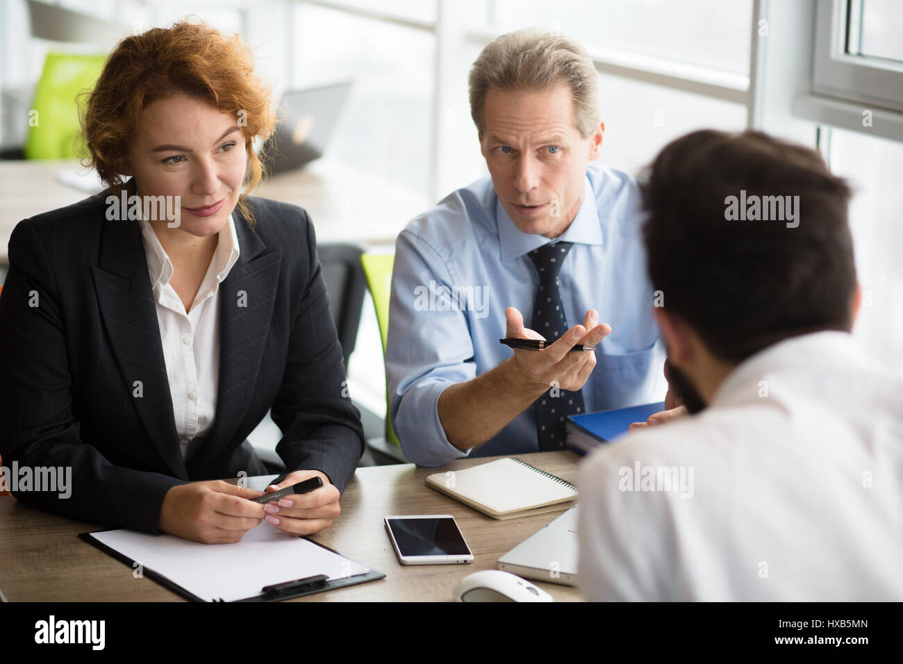 Job interview in office Stock Photo - Alamy