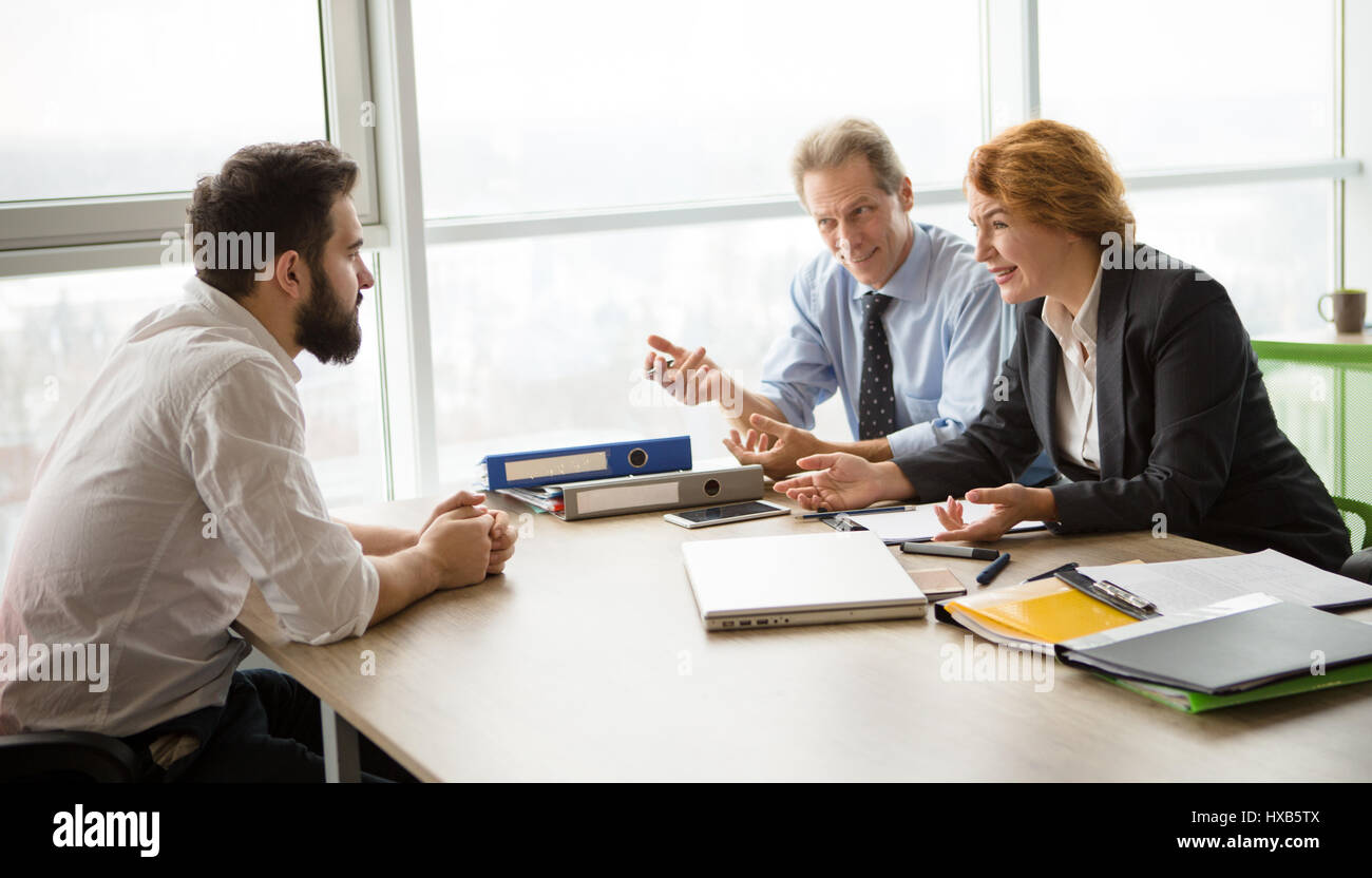 Job interview in office Stock Photo - Alamy