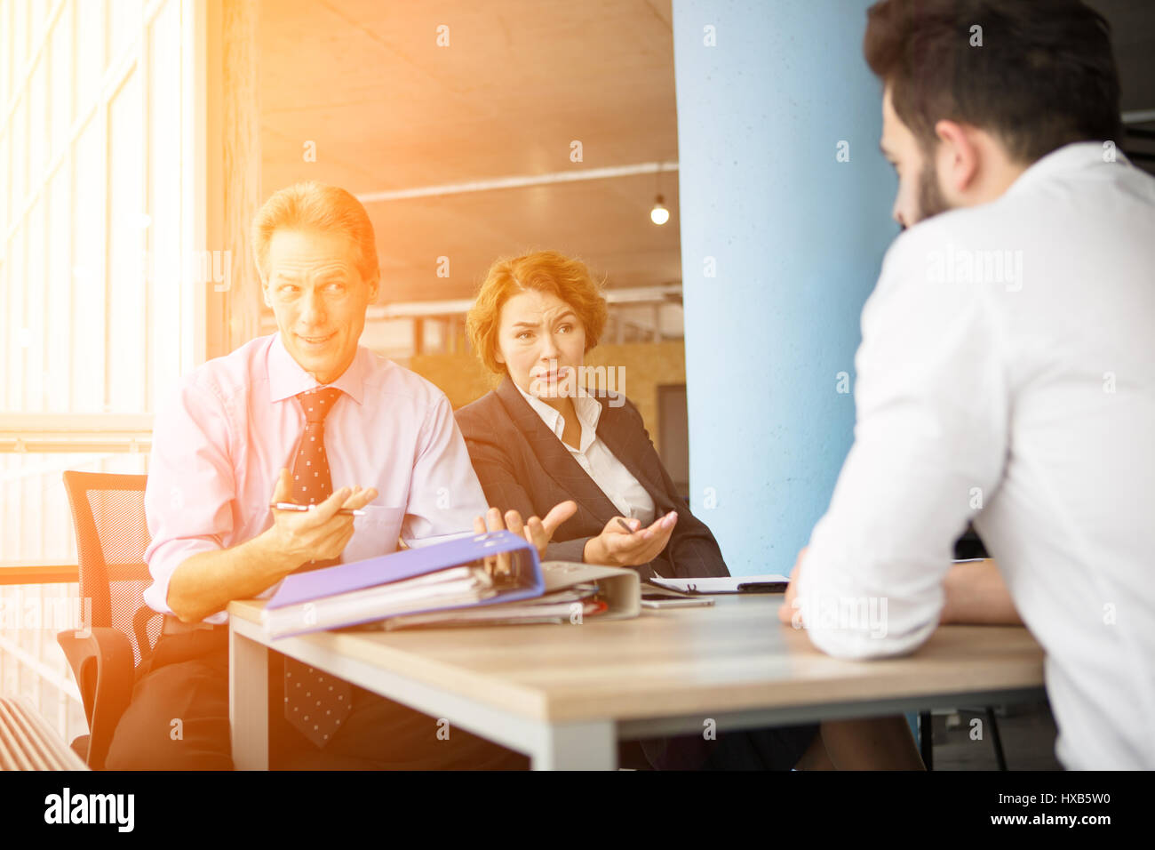 Job interview in office Stock Photo - Alamy