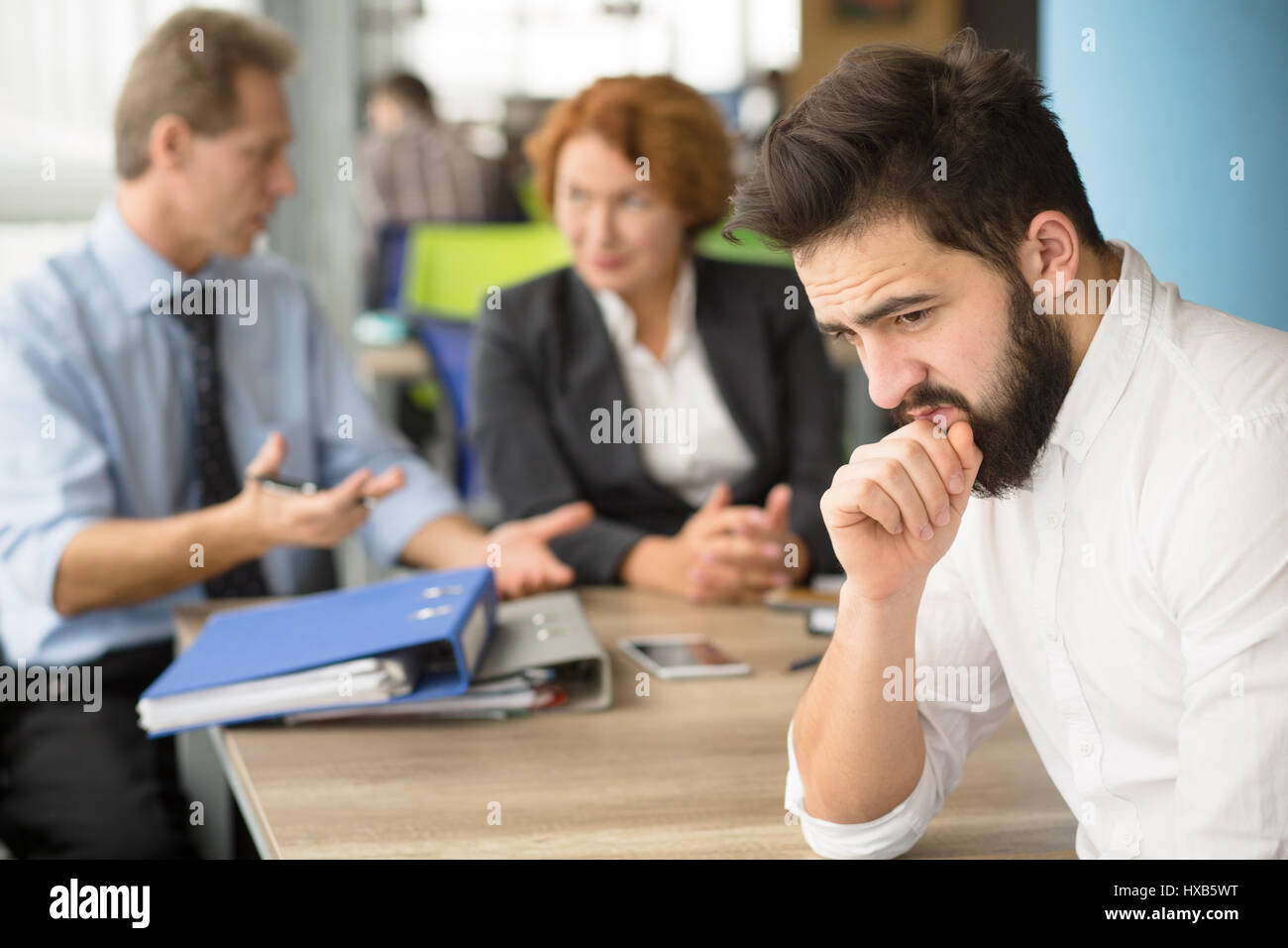 Young applicant having stress before interview Stock Photo - Alamy