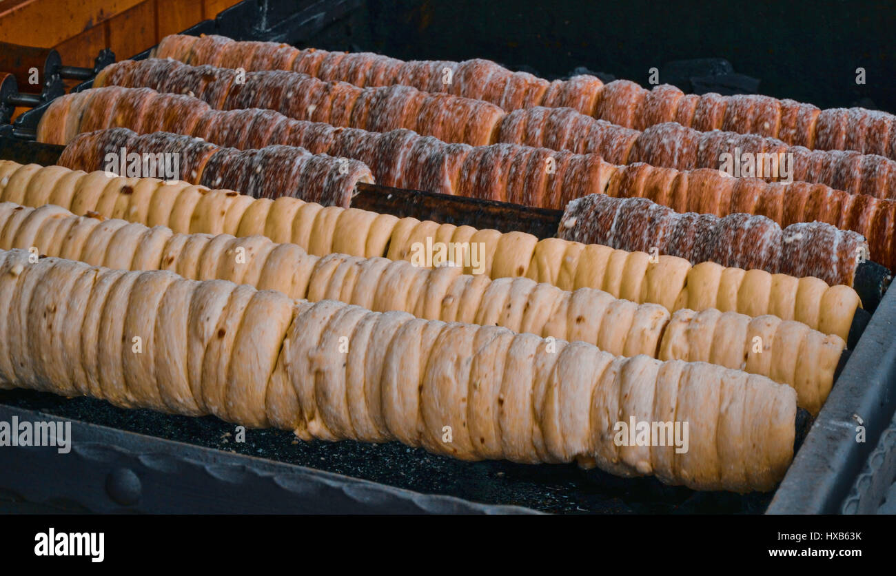 Bohemian specialty in Prague the famous Chimney Cake Stock Photo - Alamy