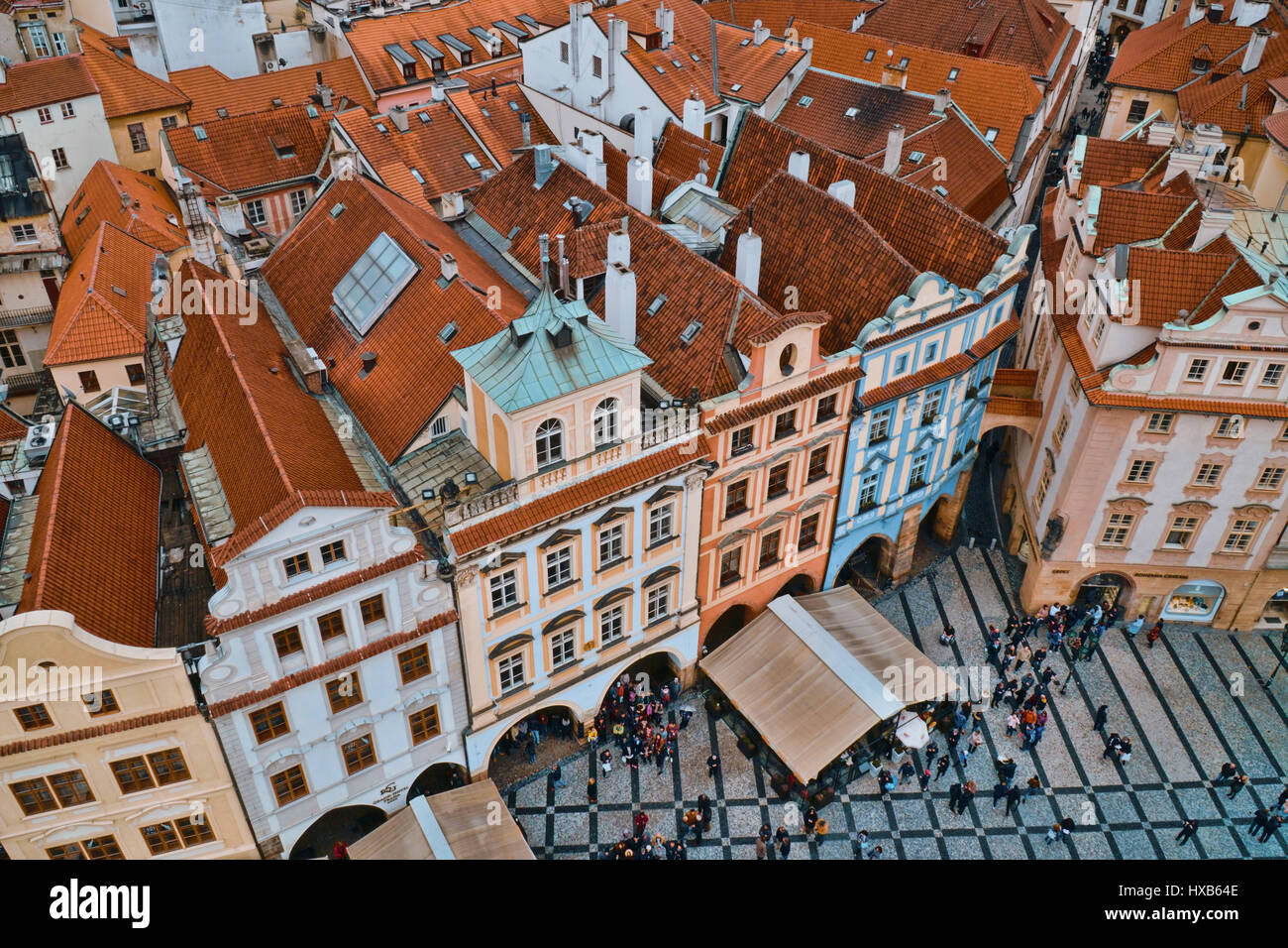 Aerial view over Old Town Square in Prague Stock Photo - Alamy