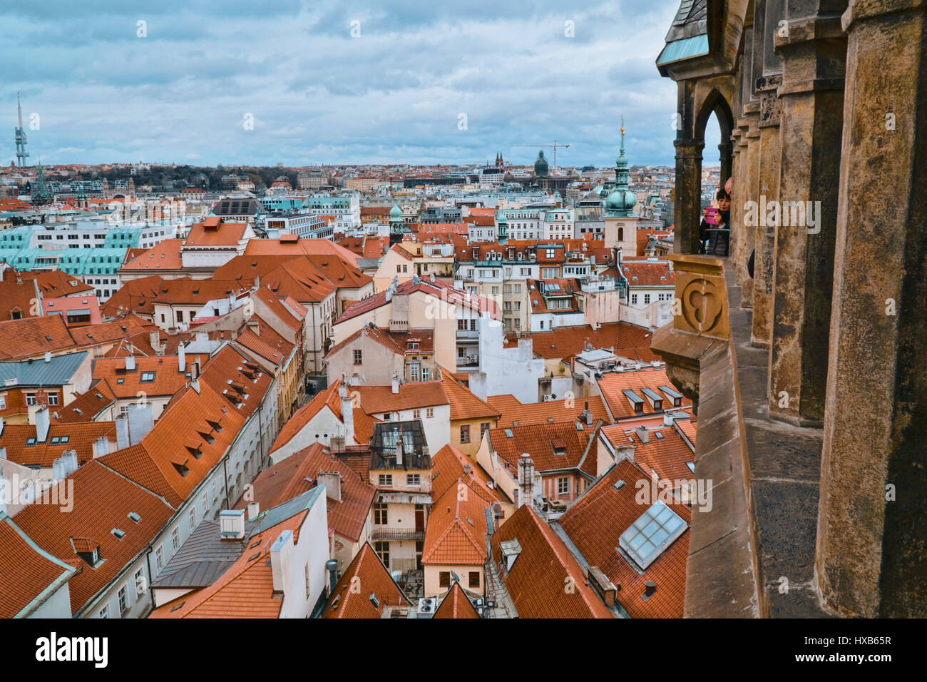 Beautiful city of Prague- aerial view from Old Town Square Stock Photo ...