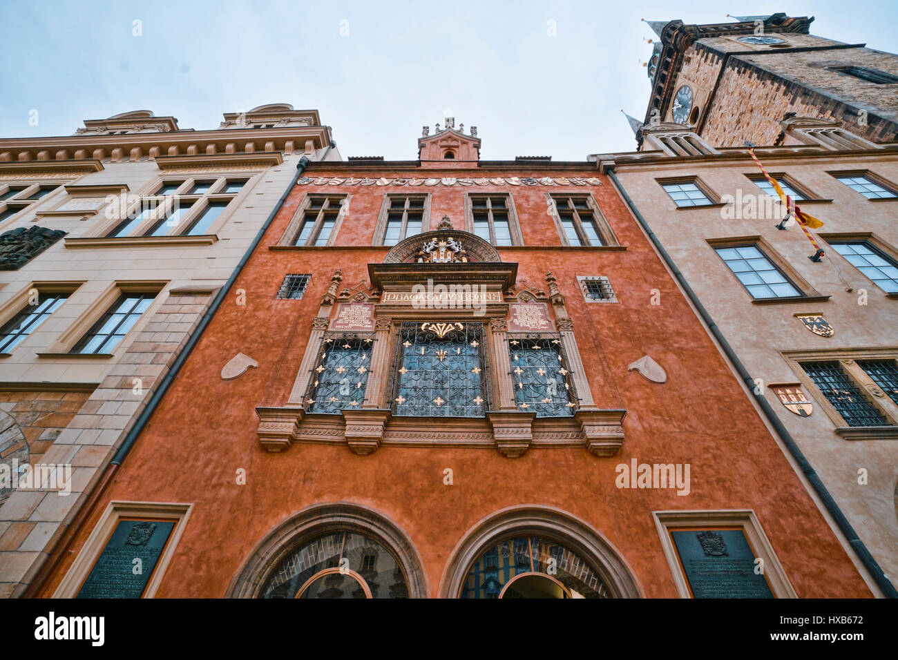 The beautiful mansions in the city Prague Stock Photo - Alamy