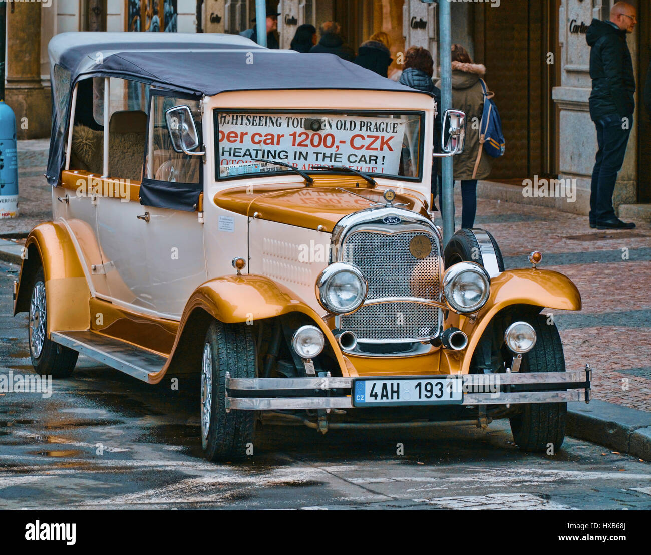 Oldtimer cars in Prague - a tourist attraction - PRAGUE / CZECH ...