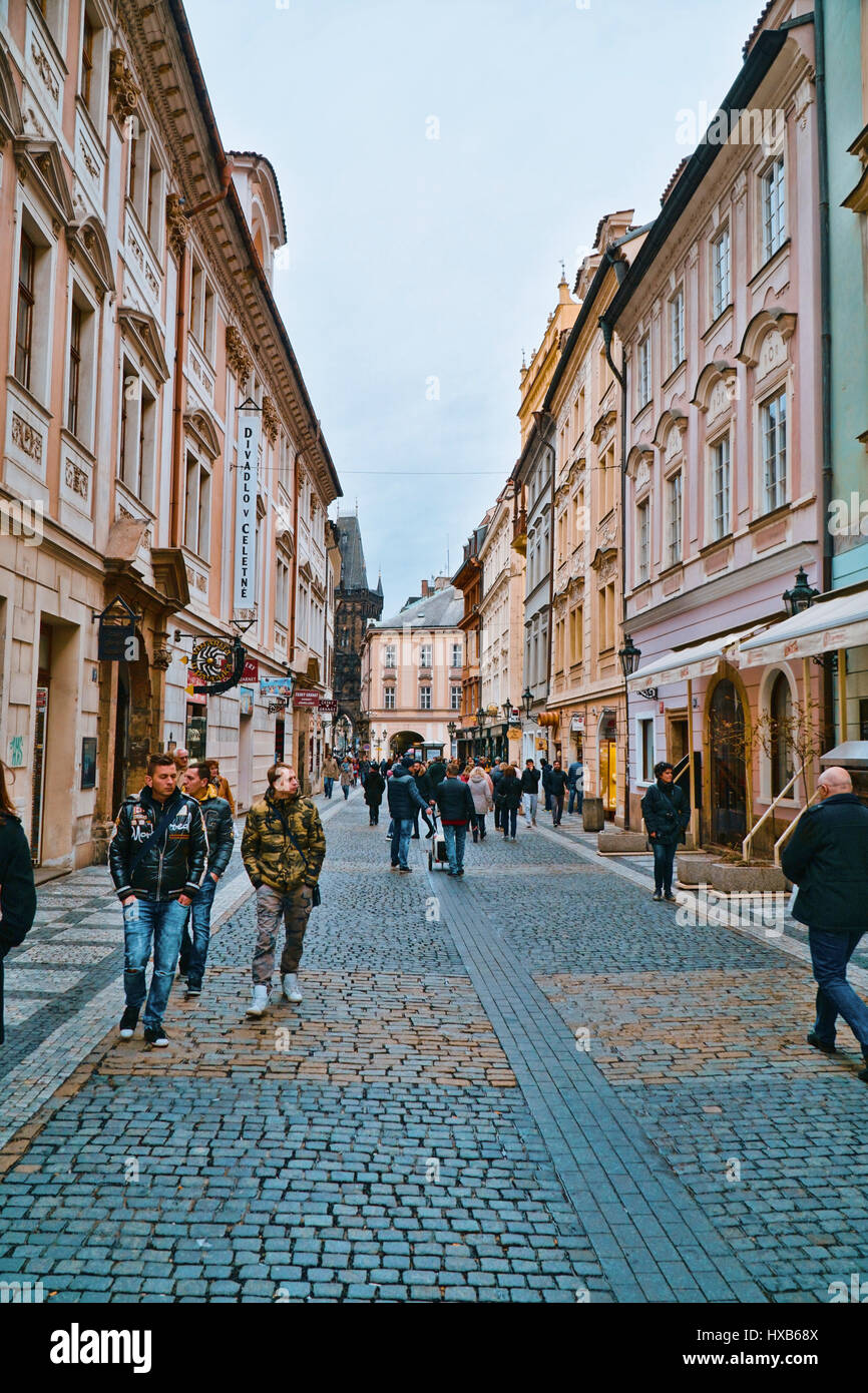 Beautiful pedestrian Zone in the historic district of Prague - PRAGUE ...