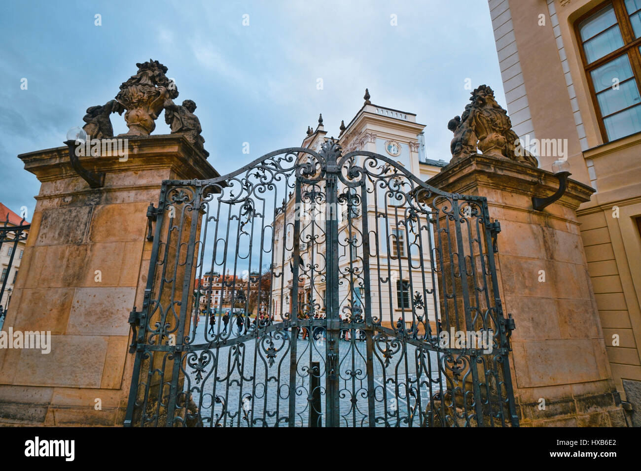 The Gates to Prague Castle - PRAGUE / CZECH REPUBLIC - MARCH 20, 2017 ...