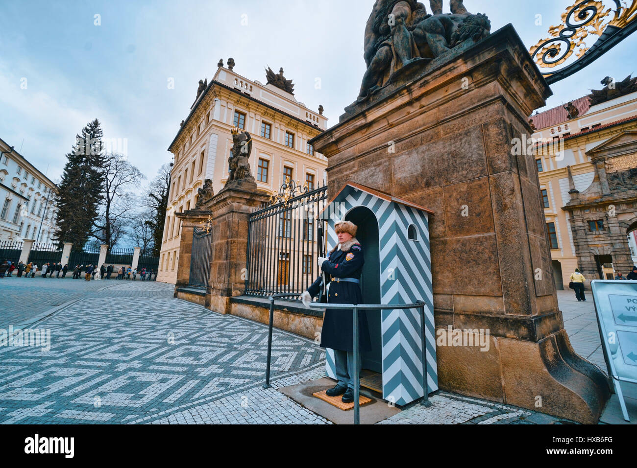 Entrance to Prague Castle - wide angle shot - PRAGUE / CZECH REPUBLIC ...