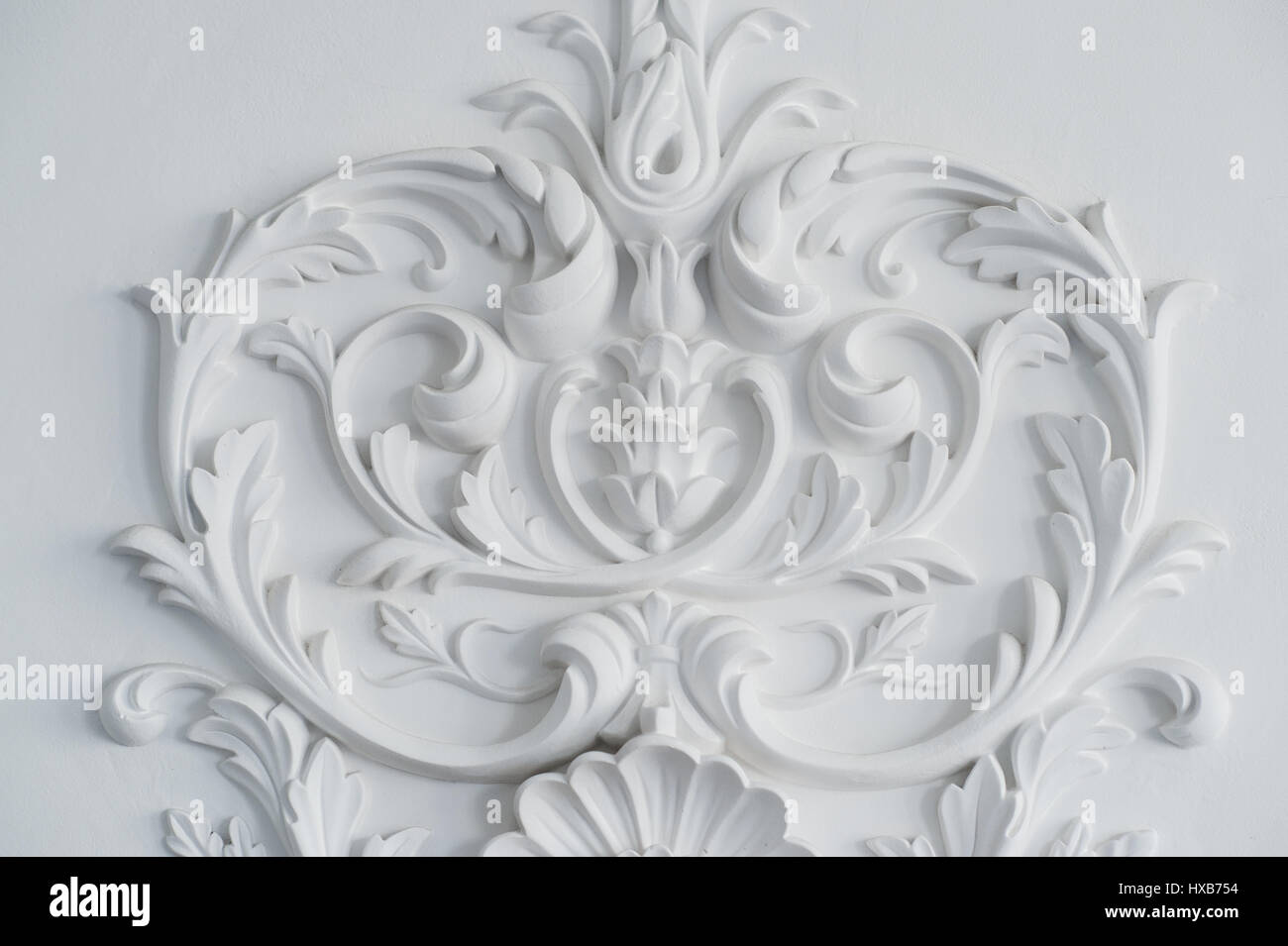 Luxury white wall design bas-relief with stucco mouldings roccoco ...