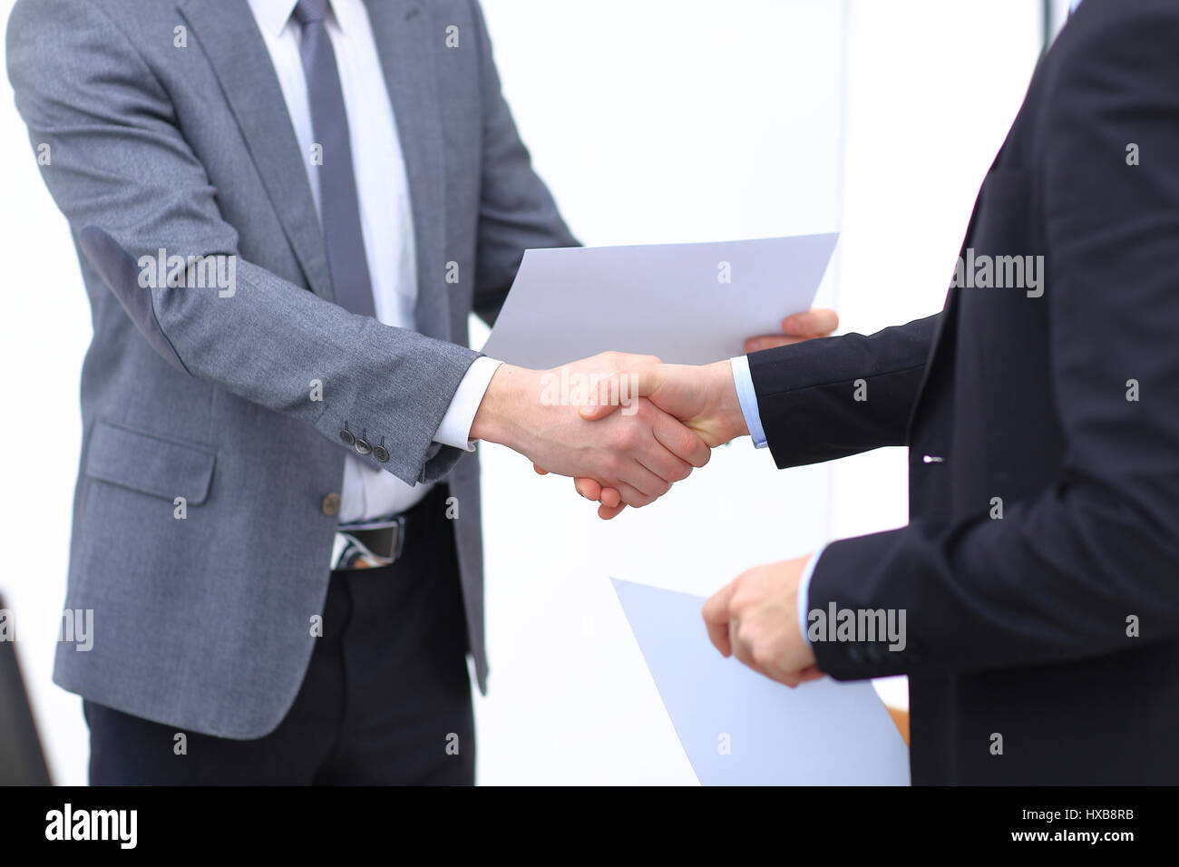 Close up view of business partnership handshake concept.Photo of two ...