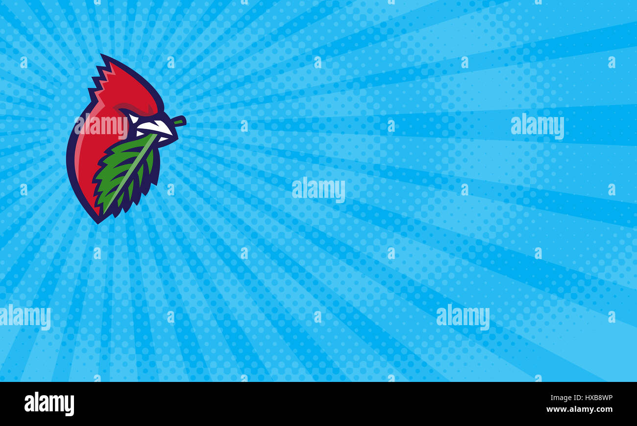 Business card showing Illustration of a head of a Cardinal, passerine ...