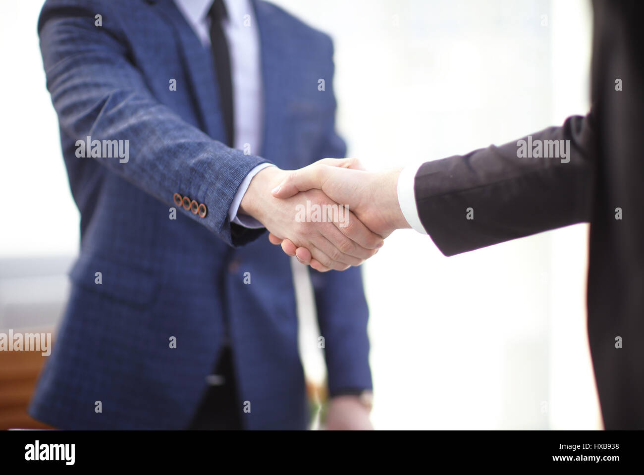 Close up view of business partnership handshake concept.Photo of two ...