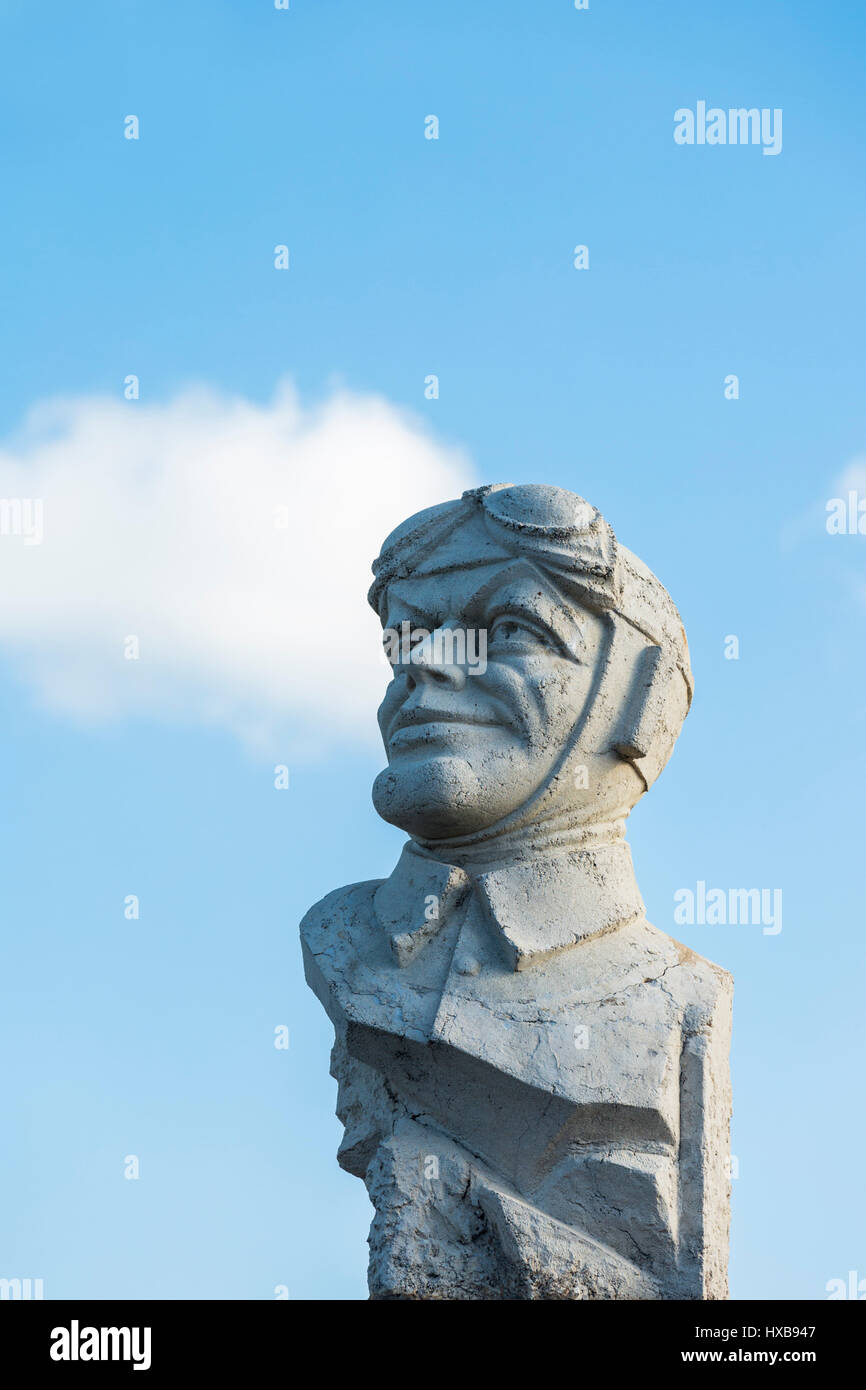A bust of Herbert John Louis Hinkler, better known as Bert Hinkler, on ...