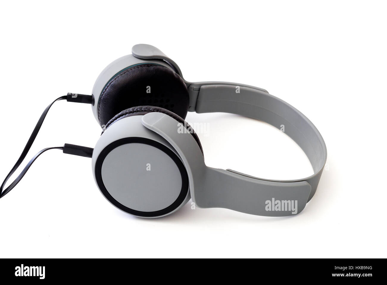 matte gray music headphone isolated on white Stock Photo - Alamy