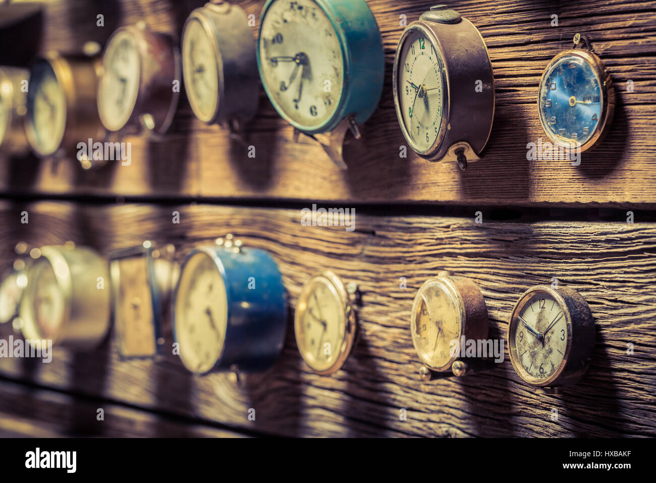 Old clocks on the wall Stock Photo - Alamy