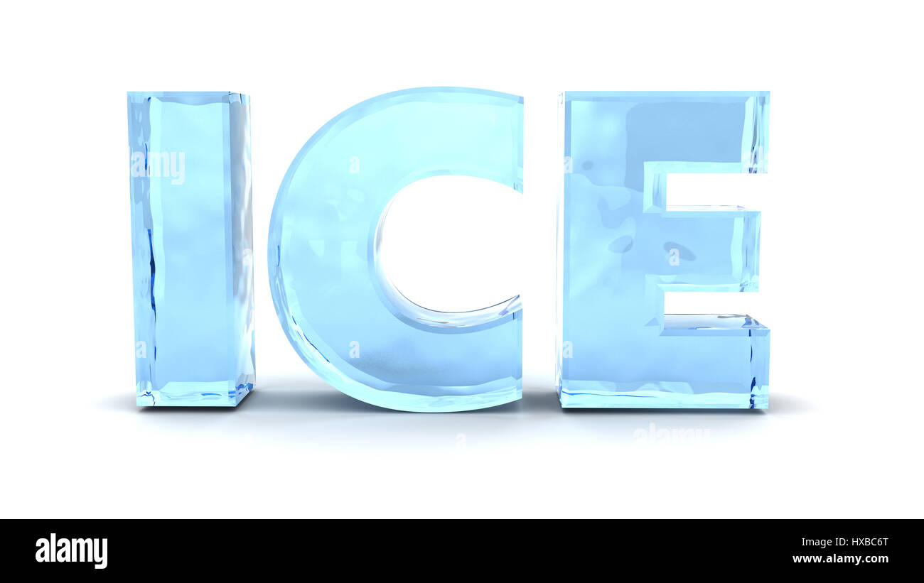 abstract 3d illustration of ice sign, over white background Stock Photo ...