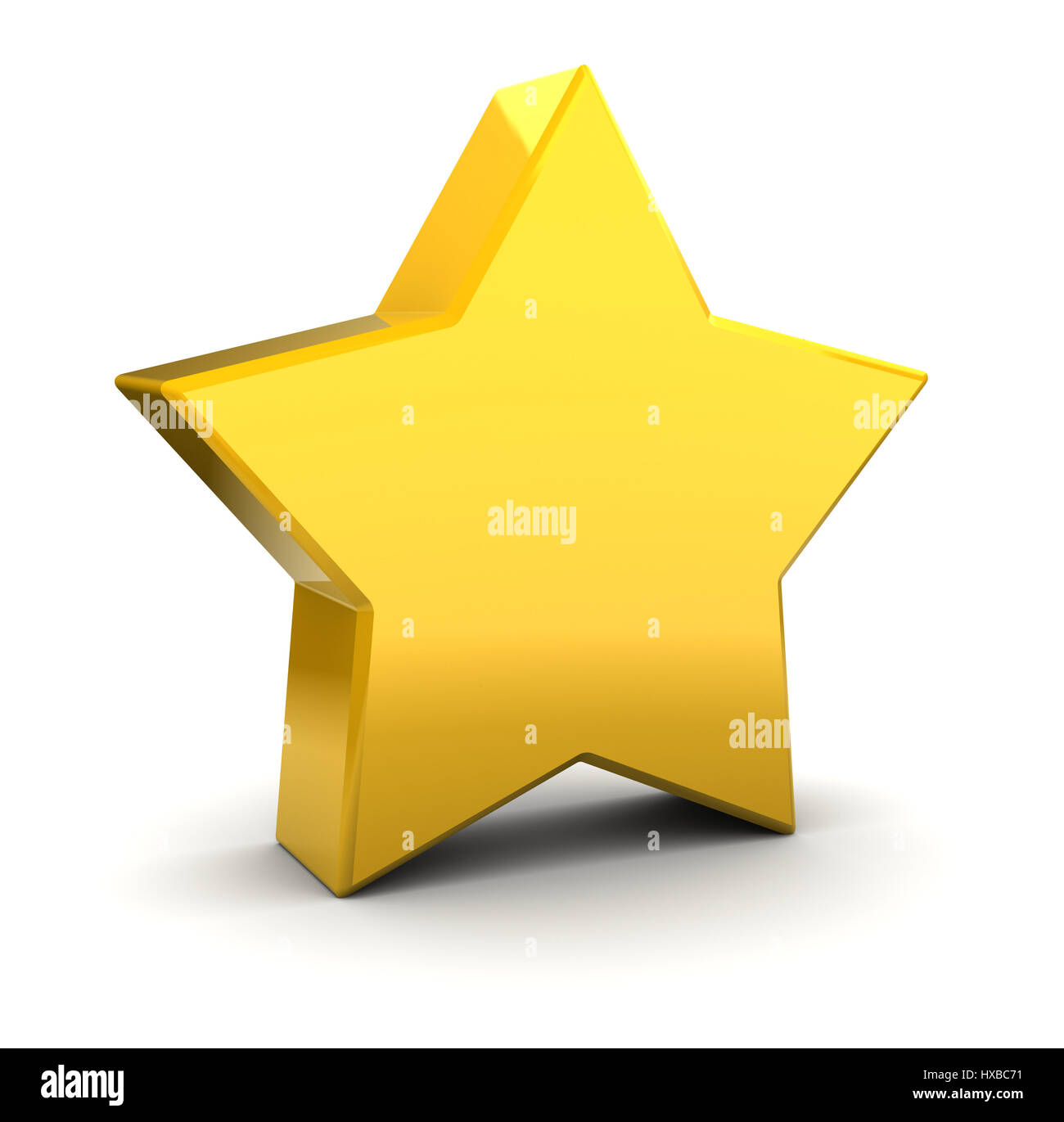 3d illustration of yellow star over white background Stock Photo - Alamy