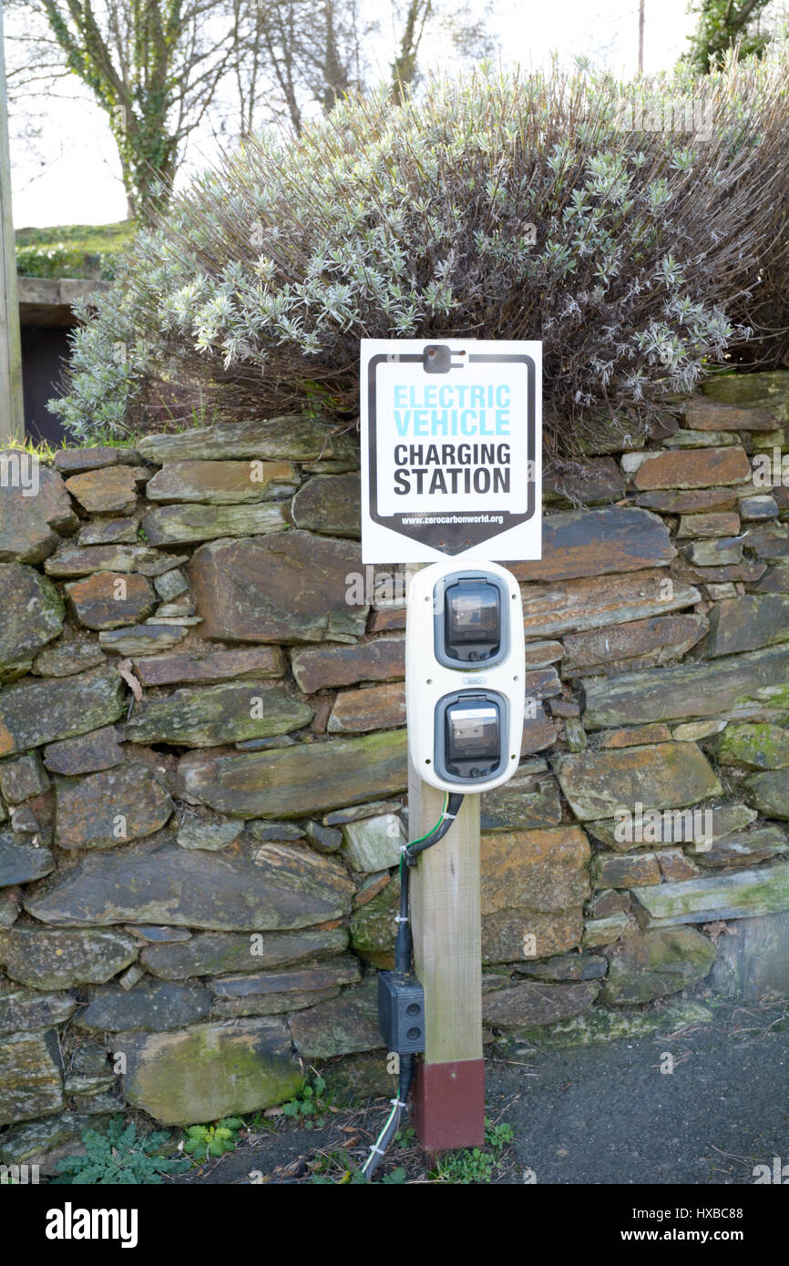 Electric charging point and parking space with painted charging point ...