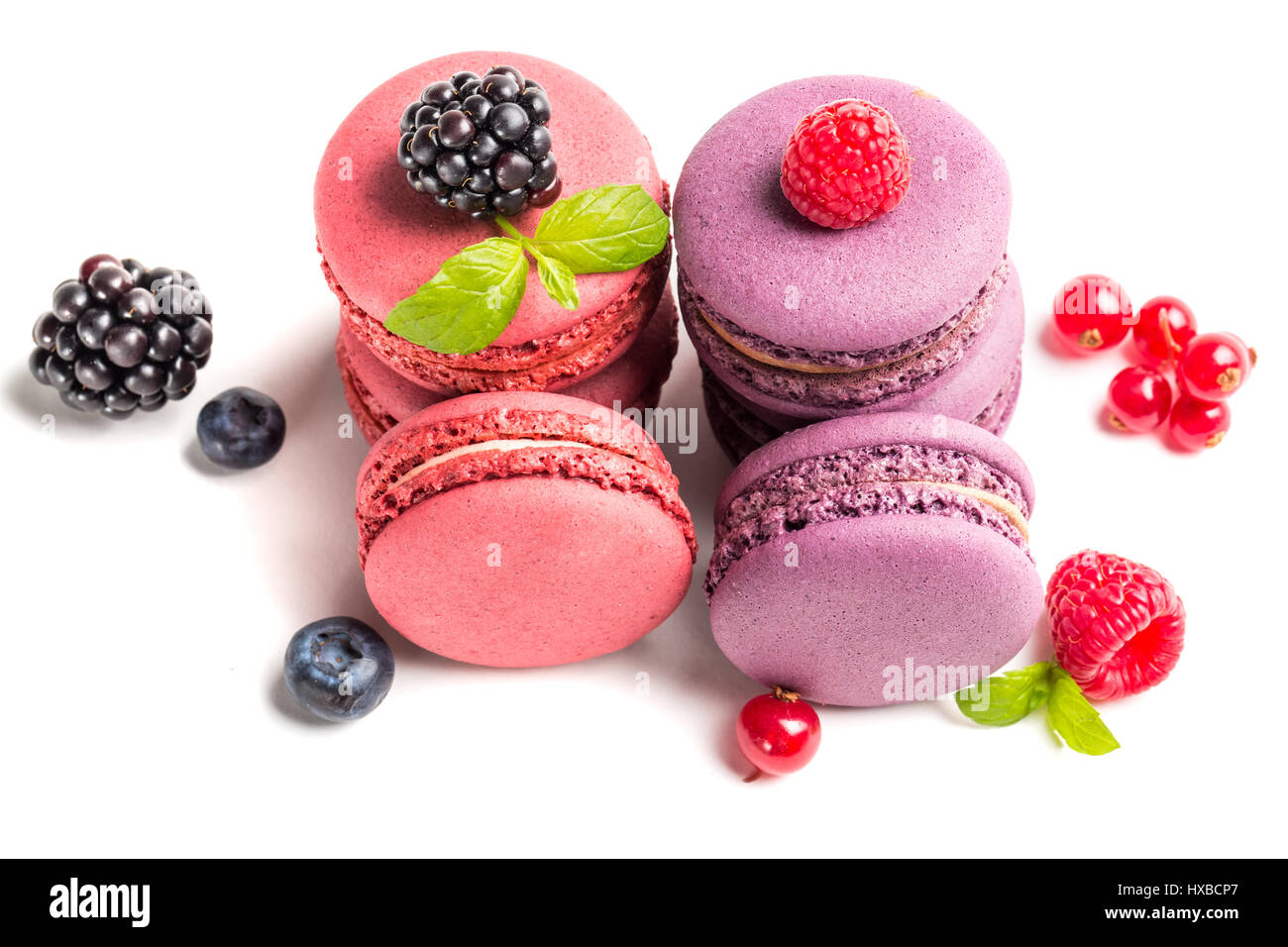 Delicious blueberry macaroons fresh Cut Out Stock Images & Pictures - Alamy