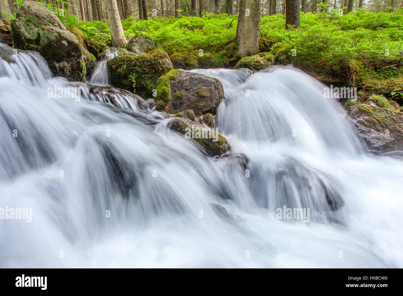 Beautiful waterfalls in a spring Stock Photo - Alamy