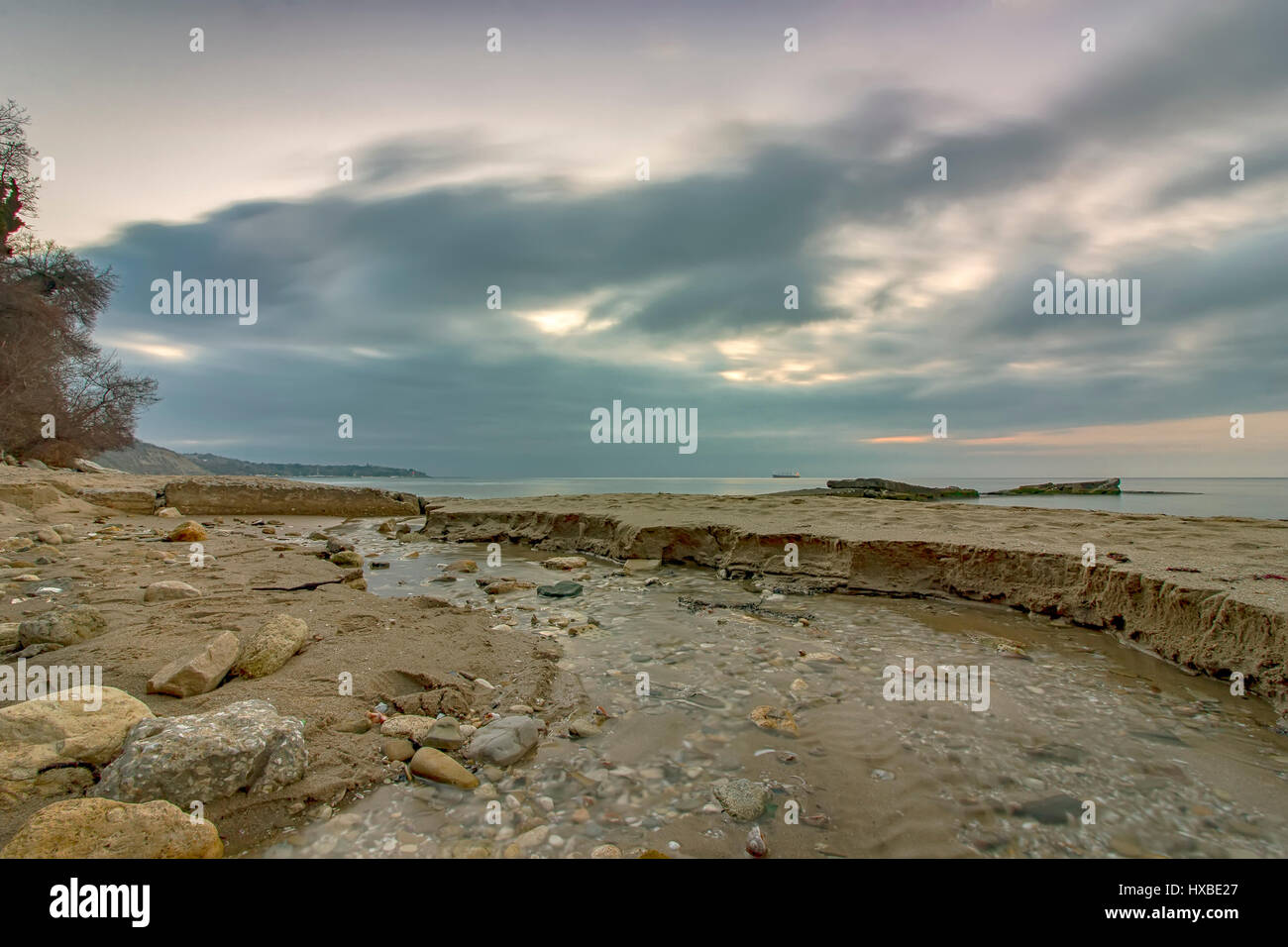 Stream flowing sea sunset hi-res stock photography and images - Alamy