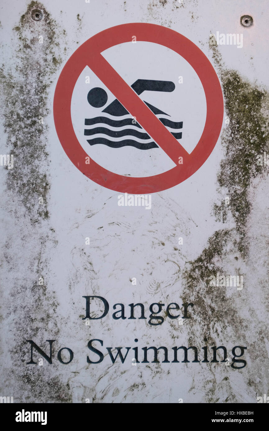 Warning notice for swimmers hi-res stock photography and images - Alamy