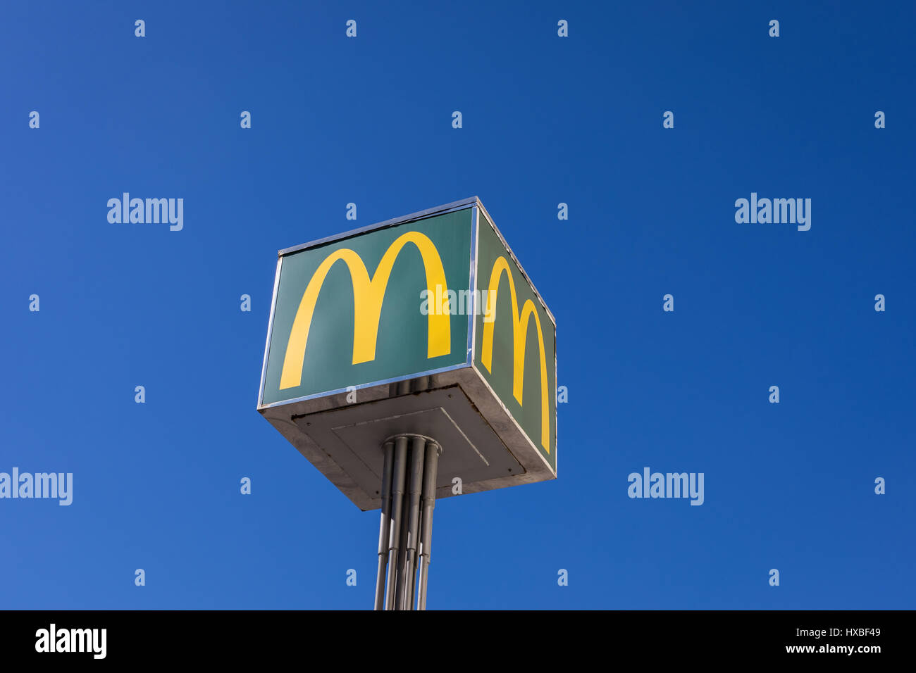 Advertising sign with logo of mc donalds hi-res stock photography and ...