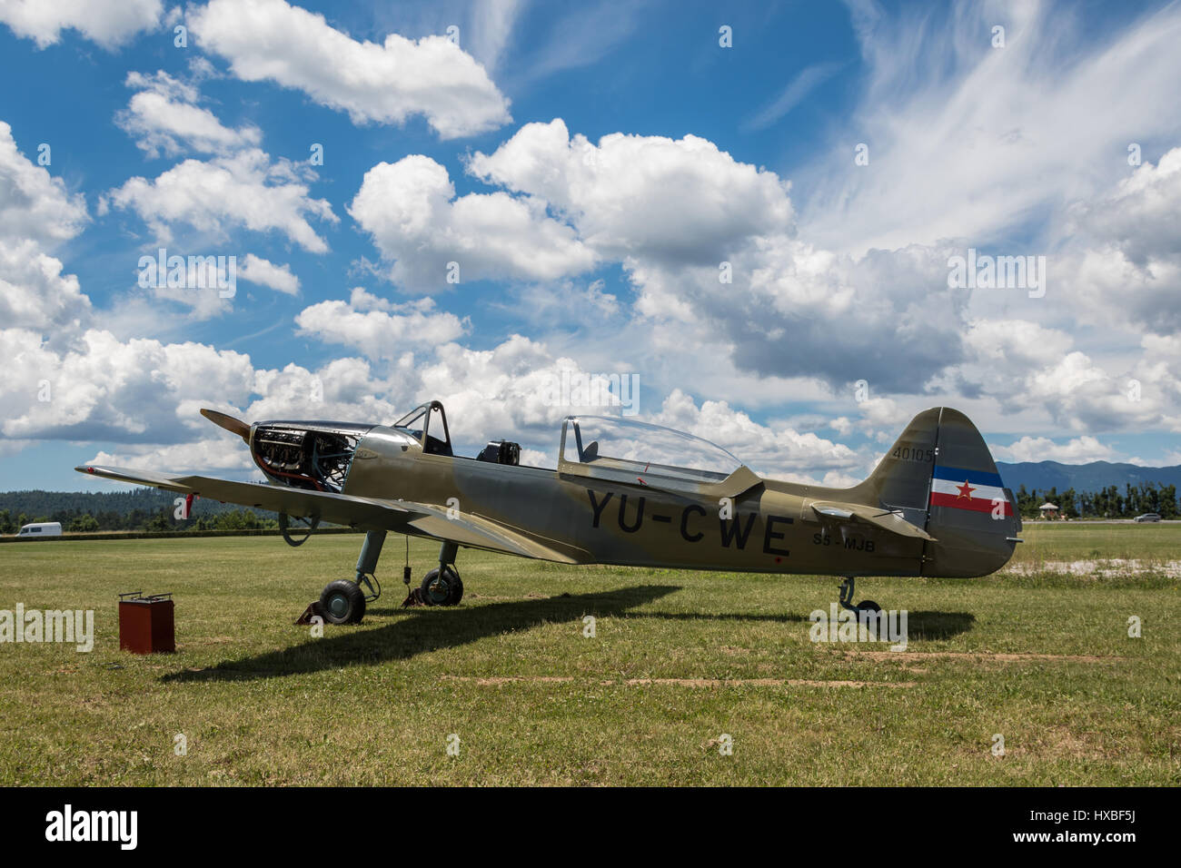 Old ex-Yugoslav military trainer aircraft Utva Aero 3 Stock Photo - Alamy