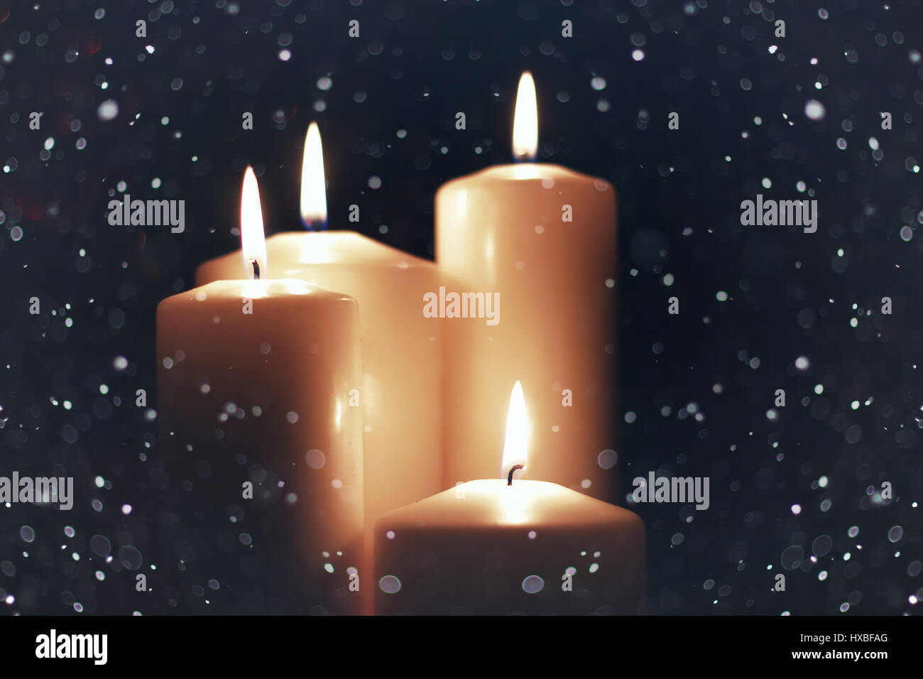 candle light isolated black with snow Stock Photo - Alamy
