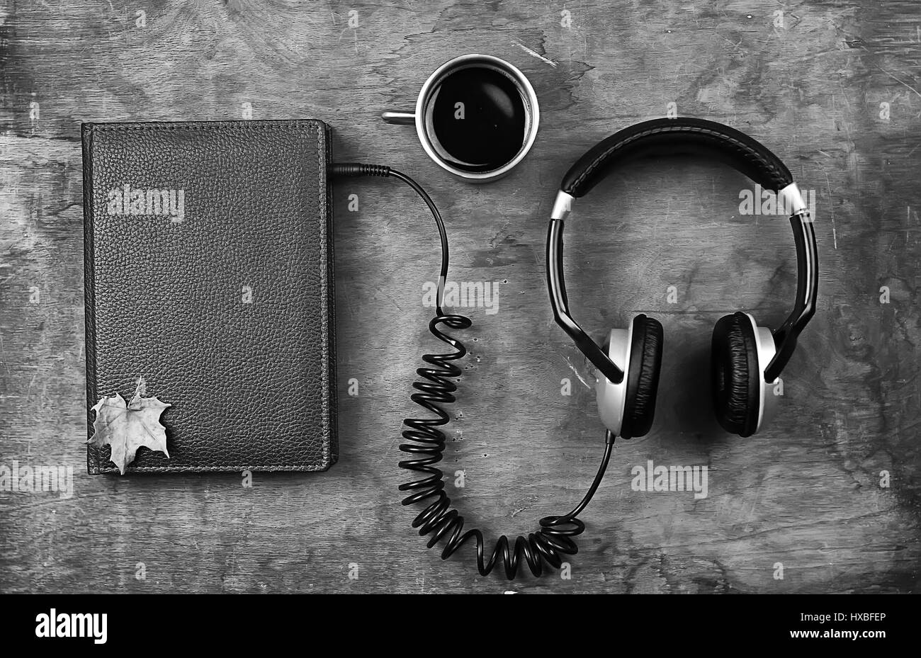 concept of listening to audio books in the learning process Stock Photo ...